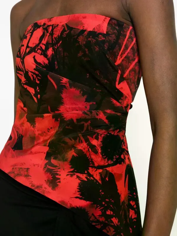 Alexander McQueen Strapless Floral Top