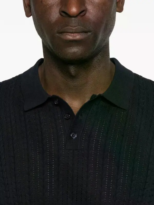 DRYKORN Triton Cable-knit Polo Shirt