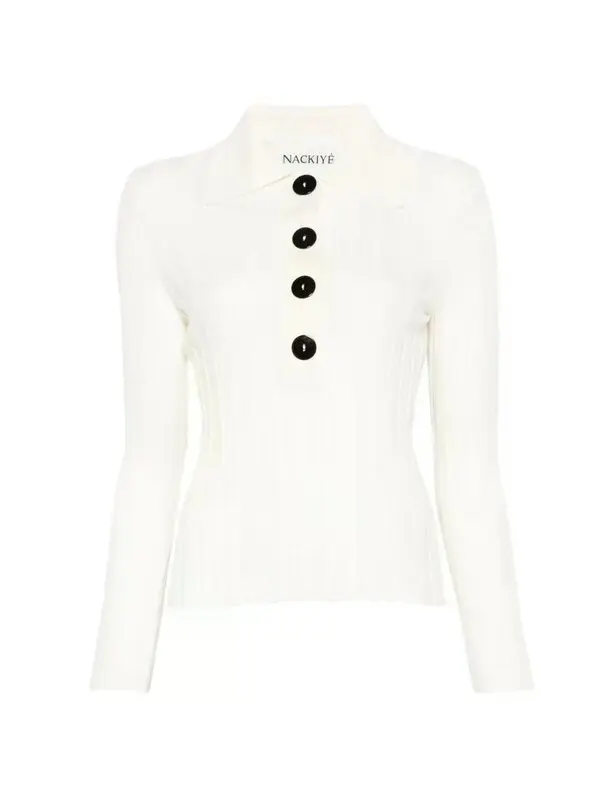 NACKIYE Button Rib Top