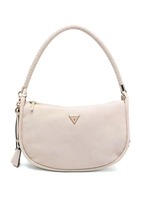Guess Rolled Handle Shoulder Bag With Hanging Charm - Neutrals
