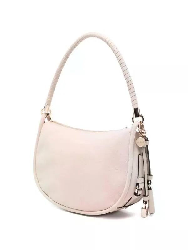 Guess Rolled Handle Shoulder Bag With Hanging Charm - Neutrals