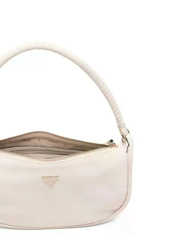 Guess Rolled Handle Shoulder Bag With Hanging Charm - Neutrals