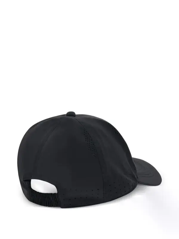 Boggi Milano Baseball Cap With Perforated Logo - Black