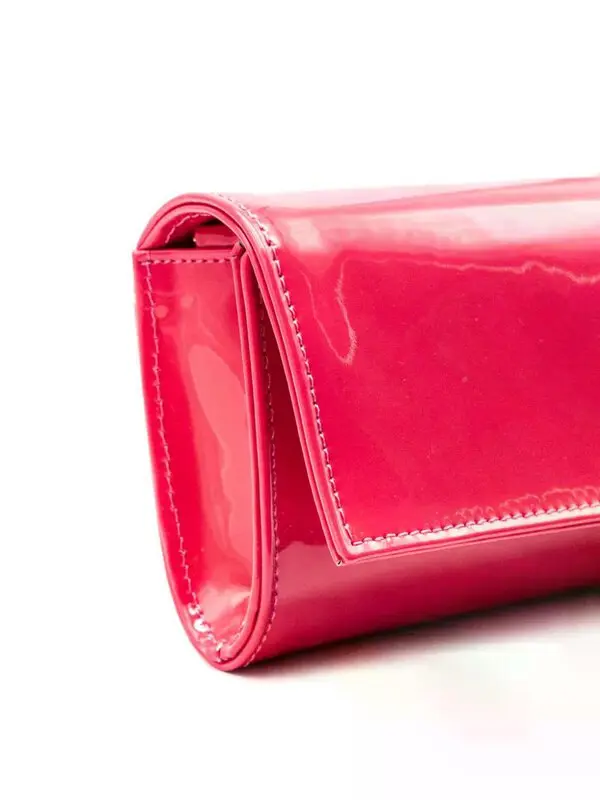 CASTAGNA Patent-finish Rectangular Clutch - Pink