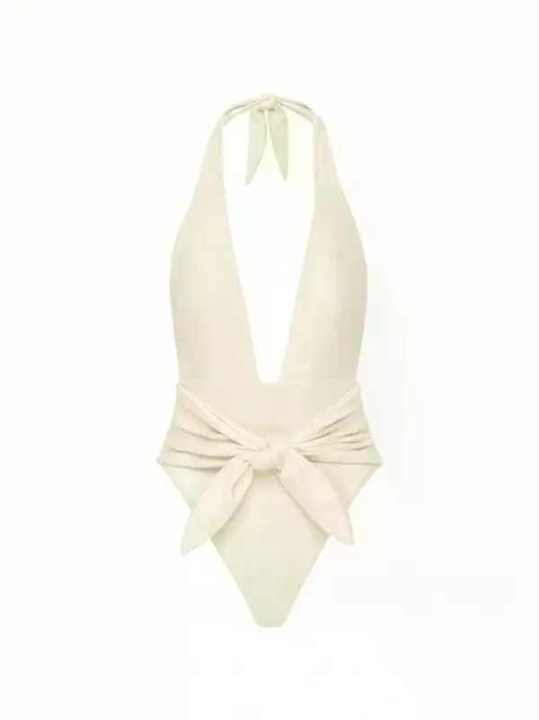MONTCE X Elsa Hosk Tropez Halterneck Swimsuit - Neutrals