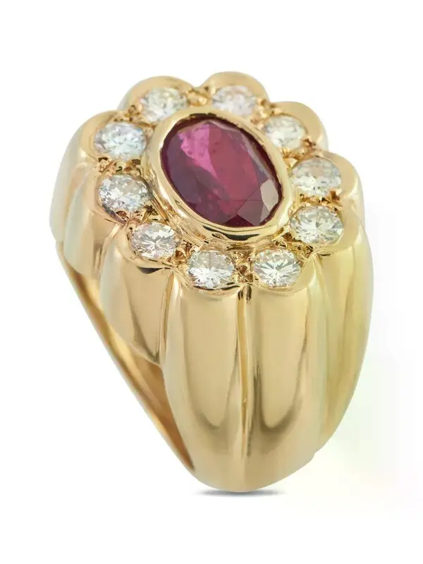 LB EXCLUSIVE 18k Yellow Diamond And Ruby Ring - Gold