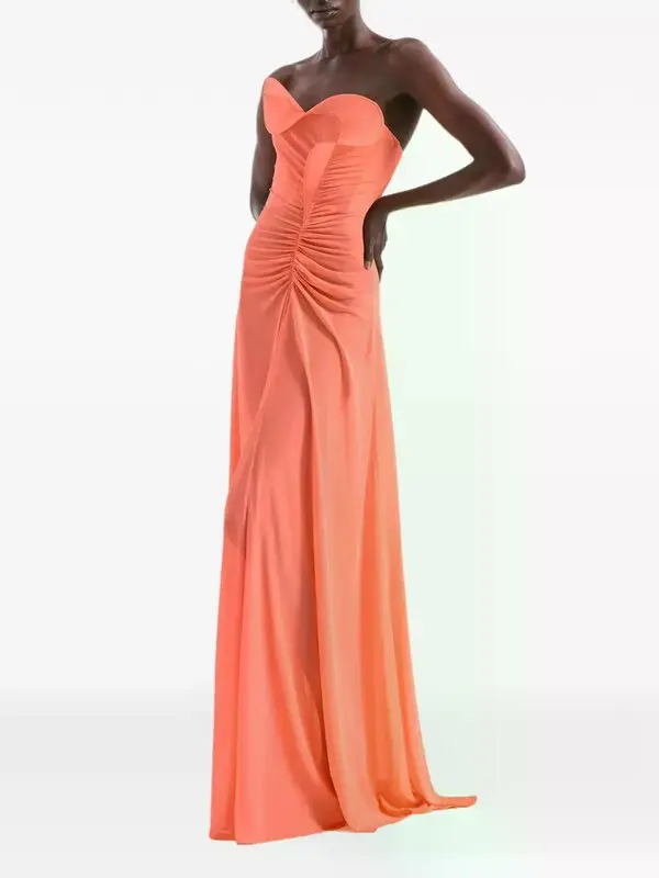GENNY Gathered Strapless Dress