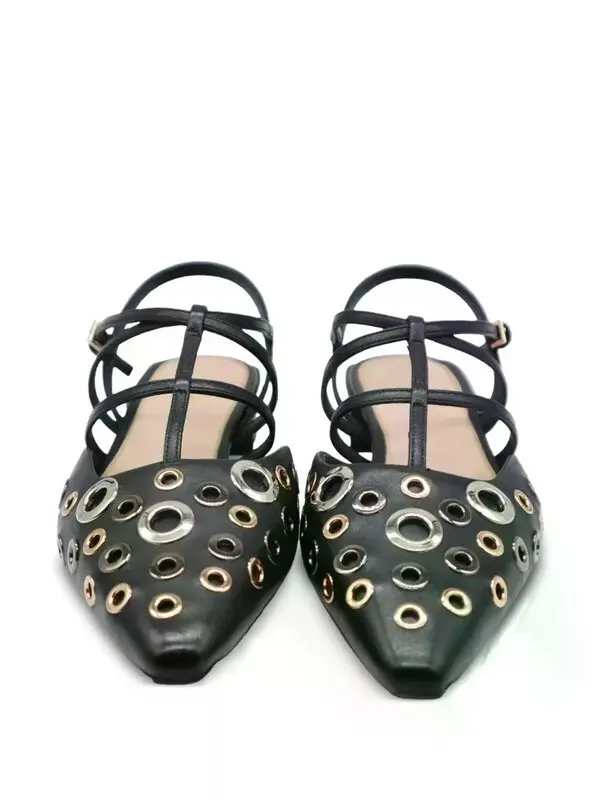 TOSCA BLU Eyelet Strappy Flat Pumps