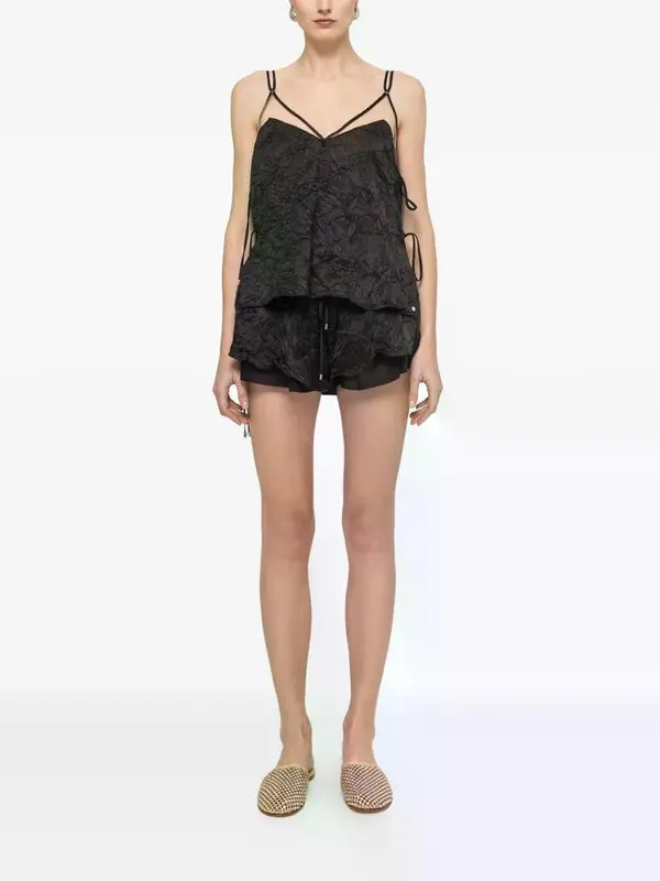 NISSA Crinkle-effect Mini Shorts