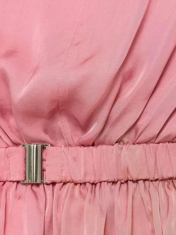 NISSA Belted V-neck Top - Pink