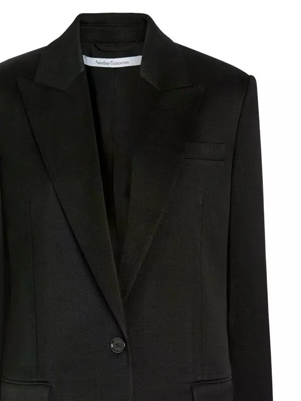 Another Tomorrow Buttoned Pocket Blazer