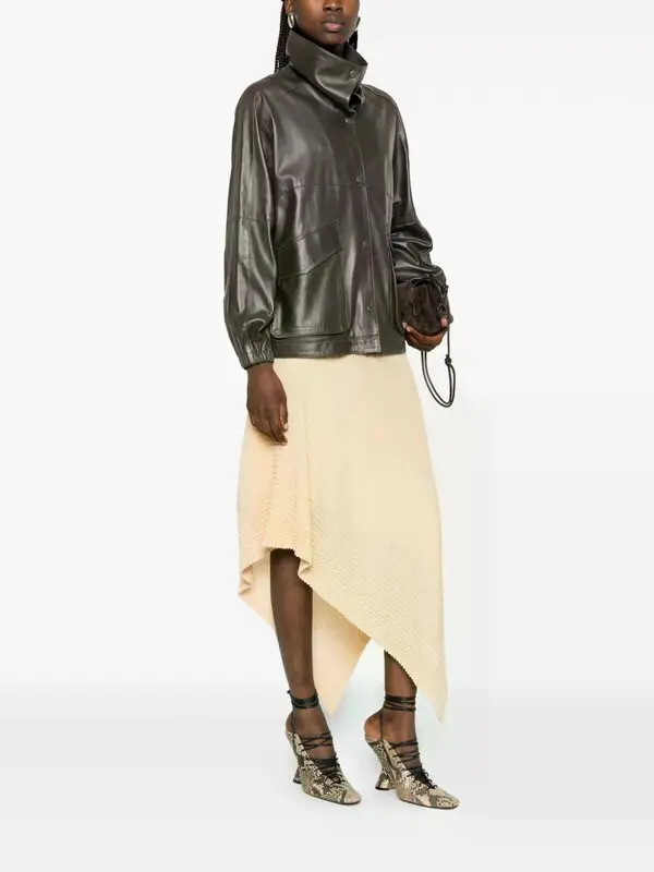 Nour Hammour Flap-pocket Leather Jacket
