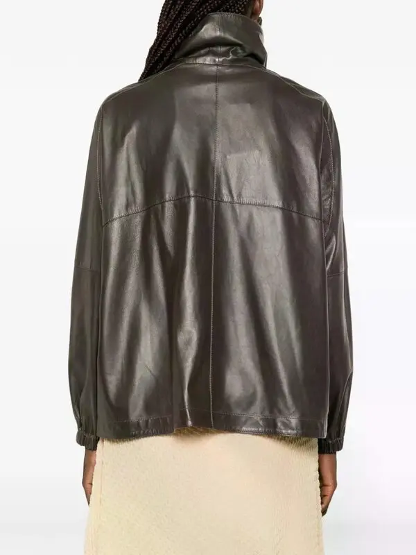Nour Hammour Flap-pocket Leather Jacket