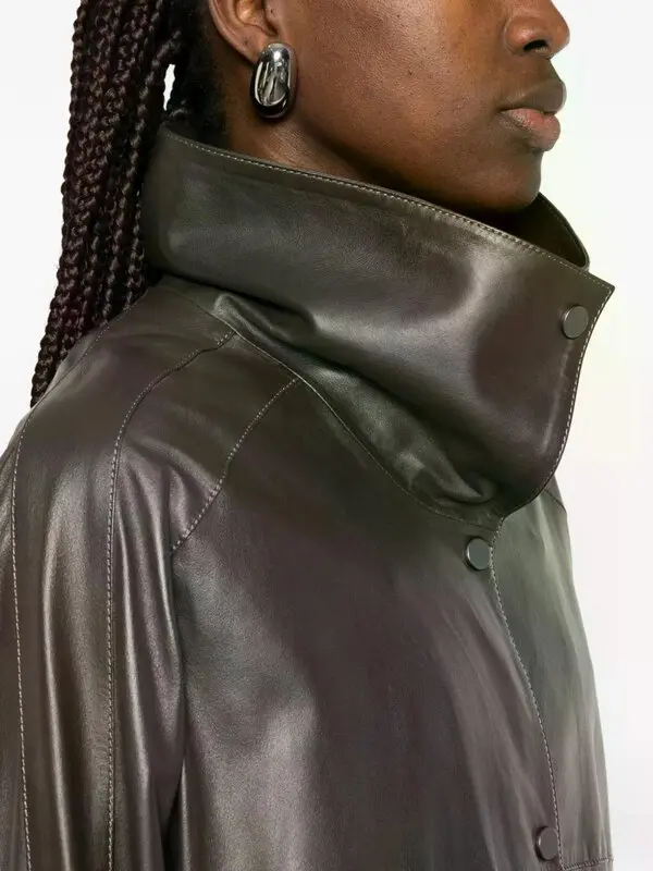 Nour Hammour Flap-pocket Leather Jacket