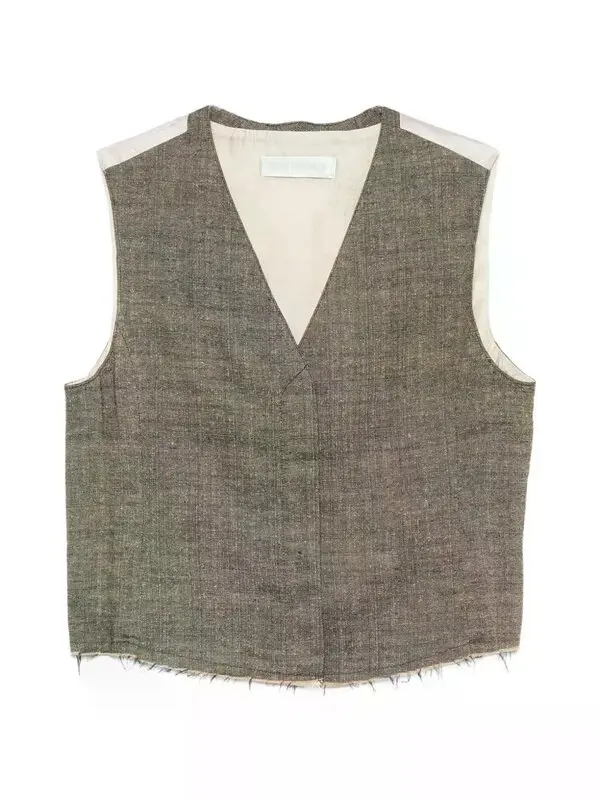 Our Legacy Frayed-edge Waistcoat - Green