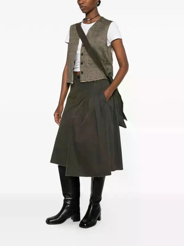 Our Legacy Frayed-edge Waistcoat - Green