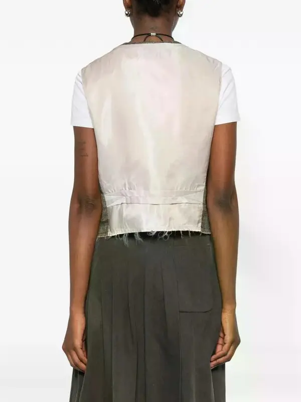 Our Legacy Frayed-edge Waistcoat - Green