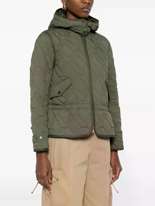 Moncler Lilas Quilted Hooded Jacket - Green
