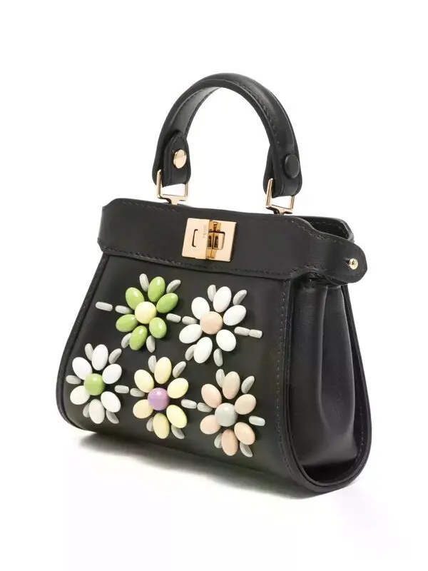 Fendi Nano Peekaboo Beaded-flowers Tote