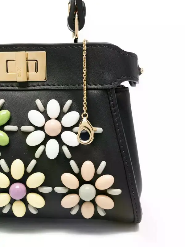 Fendi Nano Peekaboo Beaded-flowers Tote