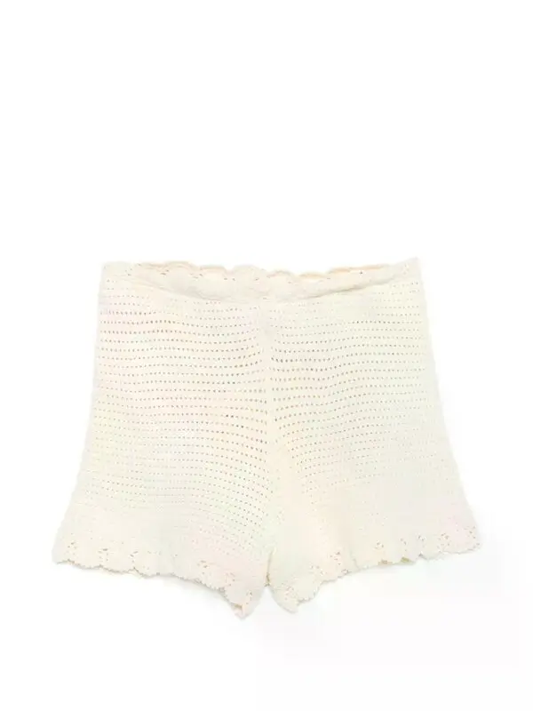 Posse Dylan Crocheted Mini Shorts - Neutrals