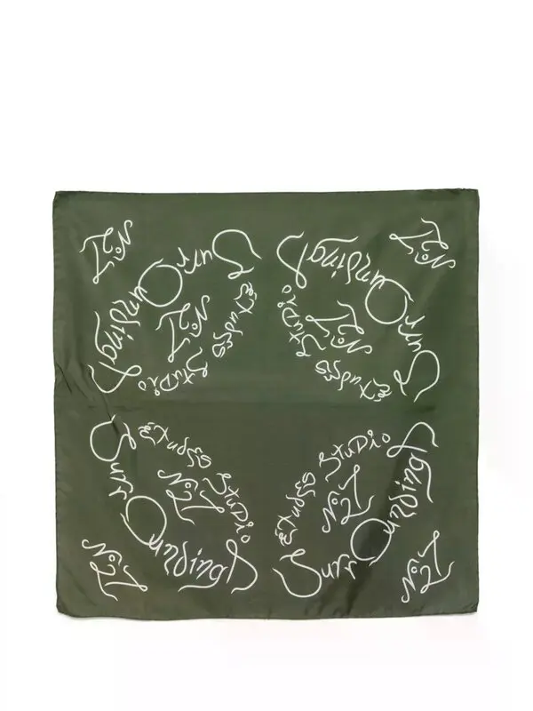 Études Studio Square-shape Bandana Scarf - Green