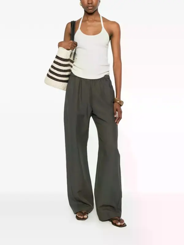 Enza Costa Halter-neck Ribbed Tank Top - Neutrals