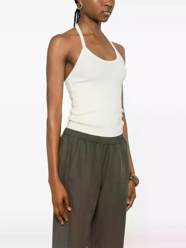 Enza Costa Halter-neck Ribbed Tank Top - Neutrals