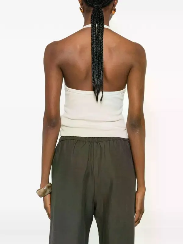 Enza Costa Halter-neck Ribbed Tank Top - Neutrals