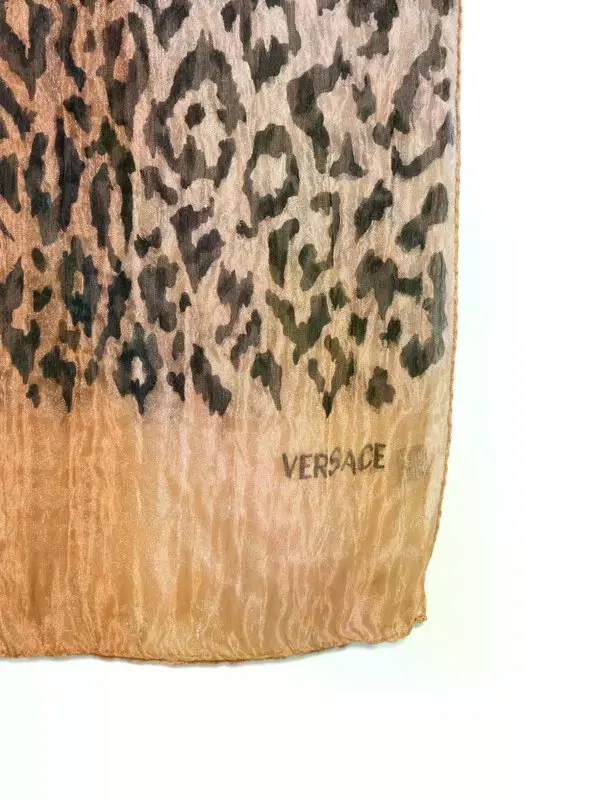 Versace 1990s Animal-print Scarf - Brown