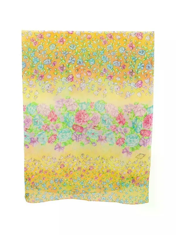 Versace 1990s Floral Scarf - Yellow