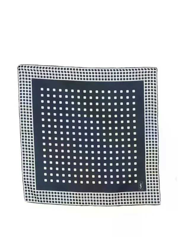 Saint Laurent 1990s Silk Scarf - Blue