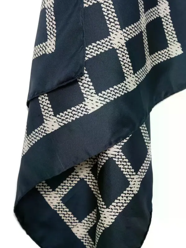 Saint Laurent 1990s Printed Scarf - Blue