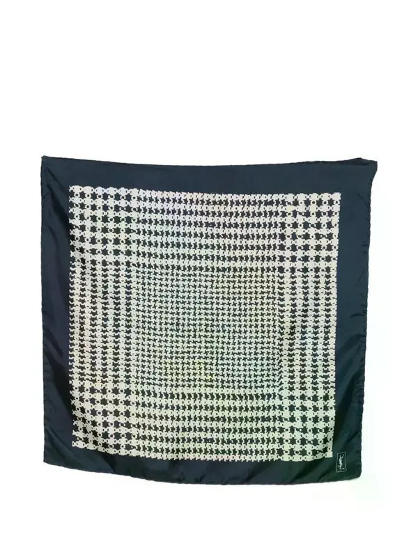 Saint Laurent 1990s Printed Silk Scarf - Blue