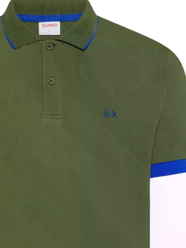 SUN 68 Trim Polo Shirt - Green