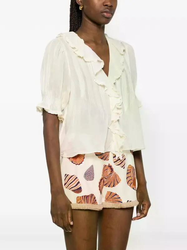 DÔEN Henri Ruffled Blouse - Yellow