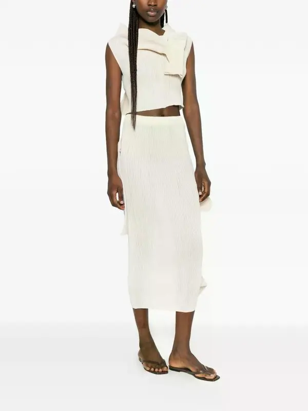 Issey Miyake Ruffled Midi Skirt