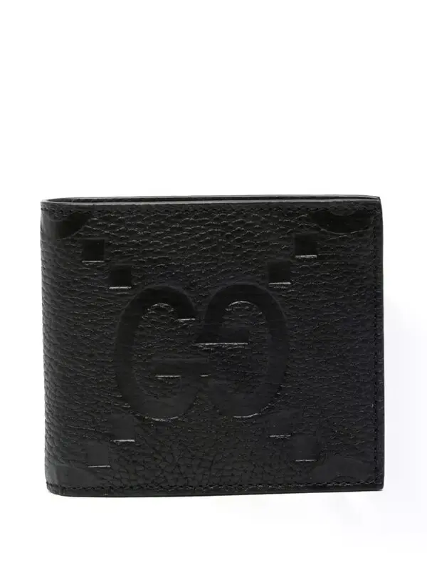 Gucci Jumbo Gg Leather Wallet - Black