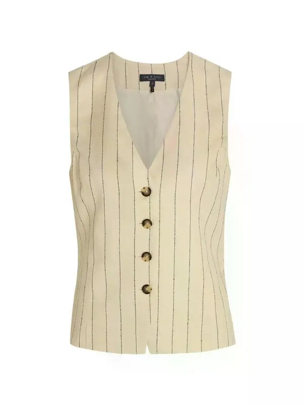 Rag & Bone Striped Buttoned Vest