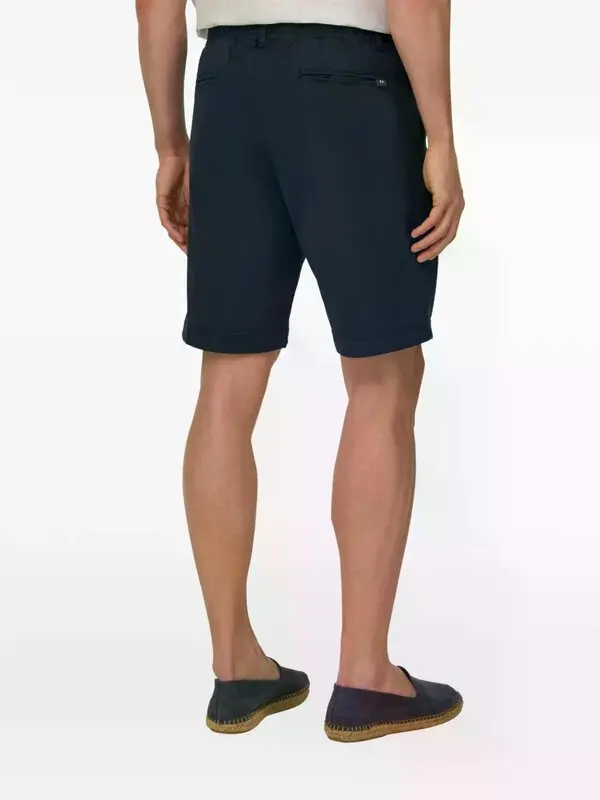 Boggi Milano Garment-dyed Stretch Cotton Blend Drawstring Shorts