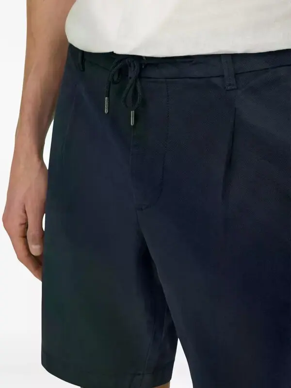 Boggi Milano Garment-dyed Stretch Cotton Blend Drawstring Shorts