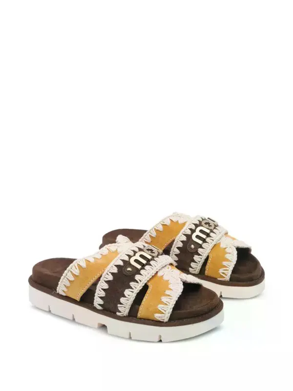Mou Bio Crochet-trim Logo-plaque Sandals