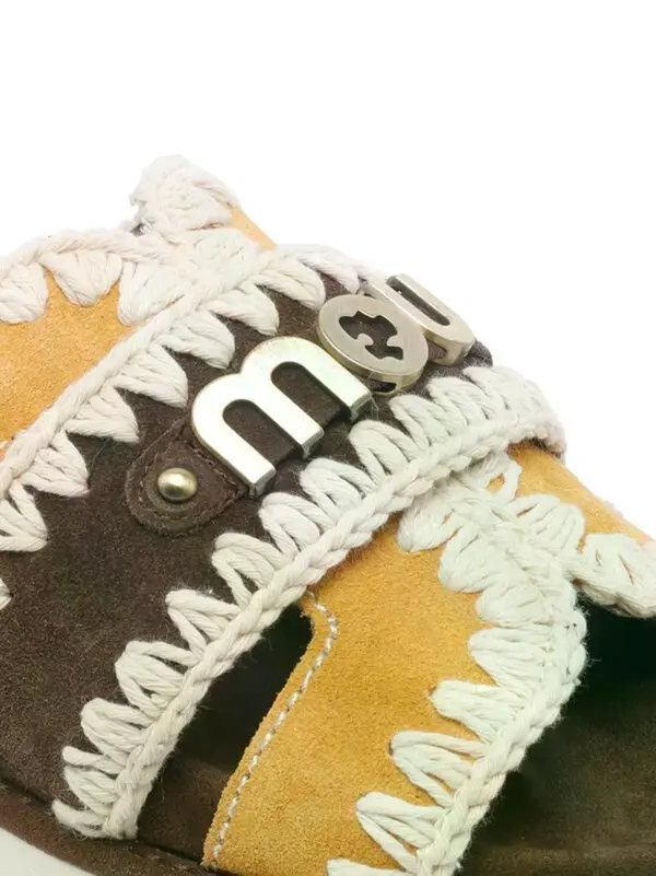 Mou Bio Crochet-trim Logo-plaque Sandals