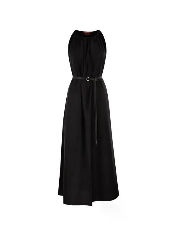 Max Mara Halterneck Belted Maxi Dress - Black