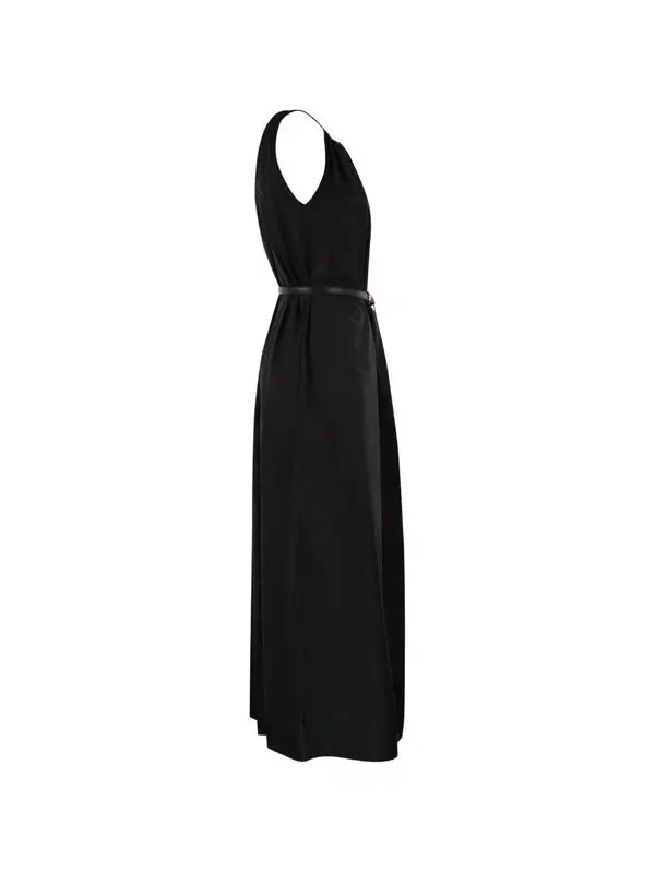 Max Mara Halterneck Belted Maxi Dress - Black