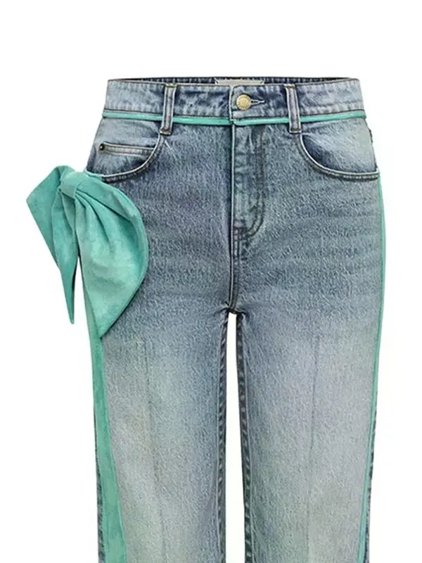 Hellessy Bow-embellished Paneled Jeans