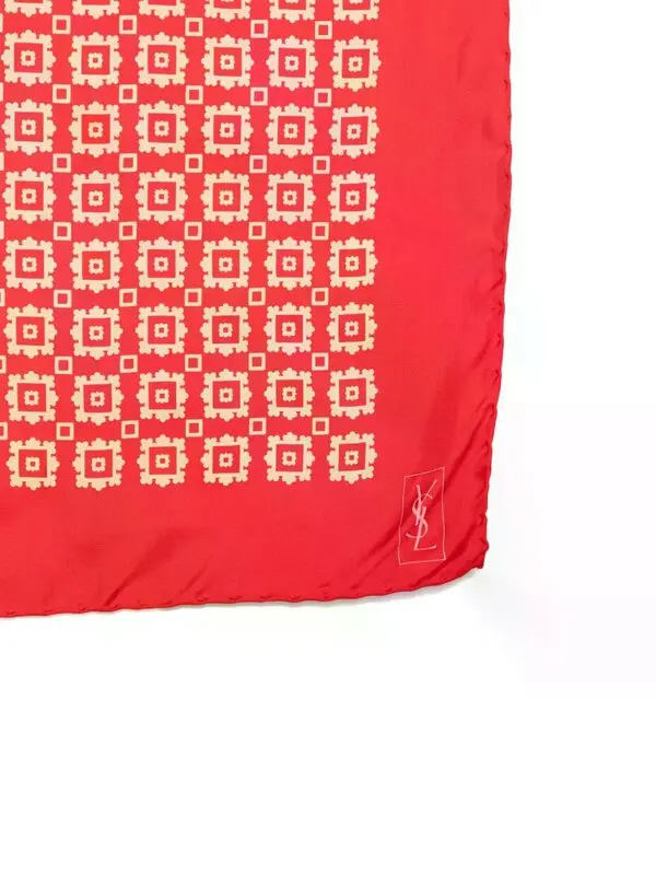 Saint Laurent 1990s Patterned Silk Scarf