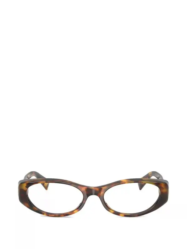 Miu Miu Round Frame Glasses - Brown
