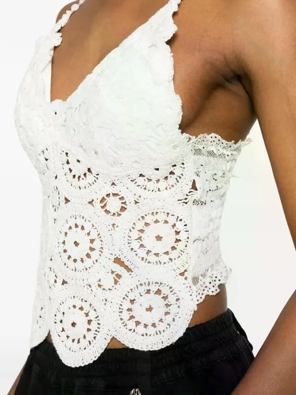 PHILIA LOFT Crochet V-neck Top