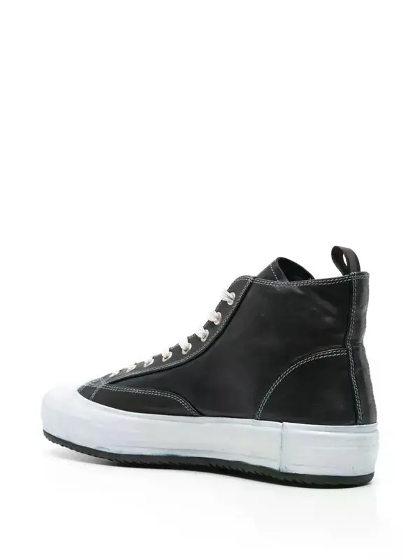 Officine Creative Distressed-effect Leather High-top Sneakers
